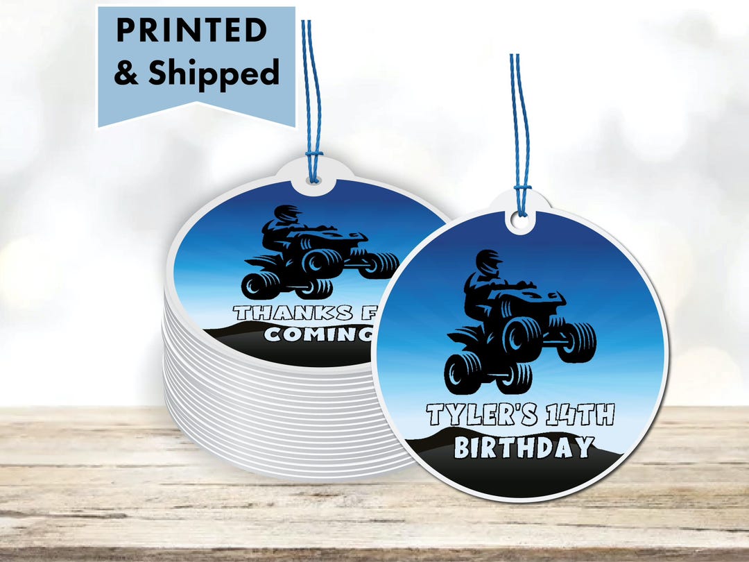 ATV Four Wheeler Monster Quad Extreme Racing 4x4 PRINTED GIFT Tags ...