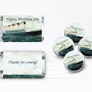Titanic Ship PRINTED CANDY BAR Wrappers Chocolate Bar Kiss Stickers ...