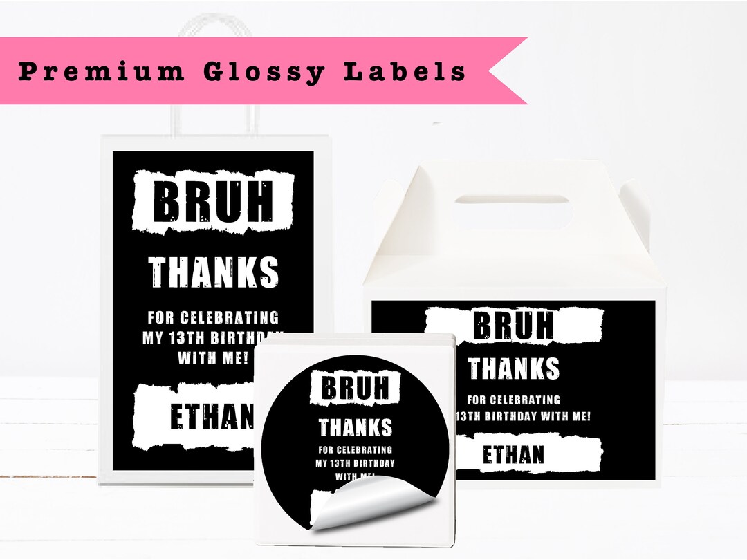 Bruh It's My Birthday Teen Black White Grunge Boy Modern Preteen Tween ...