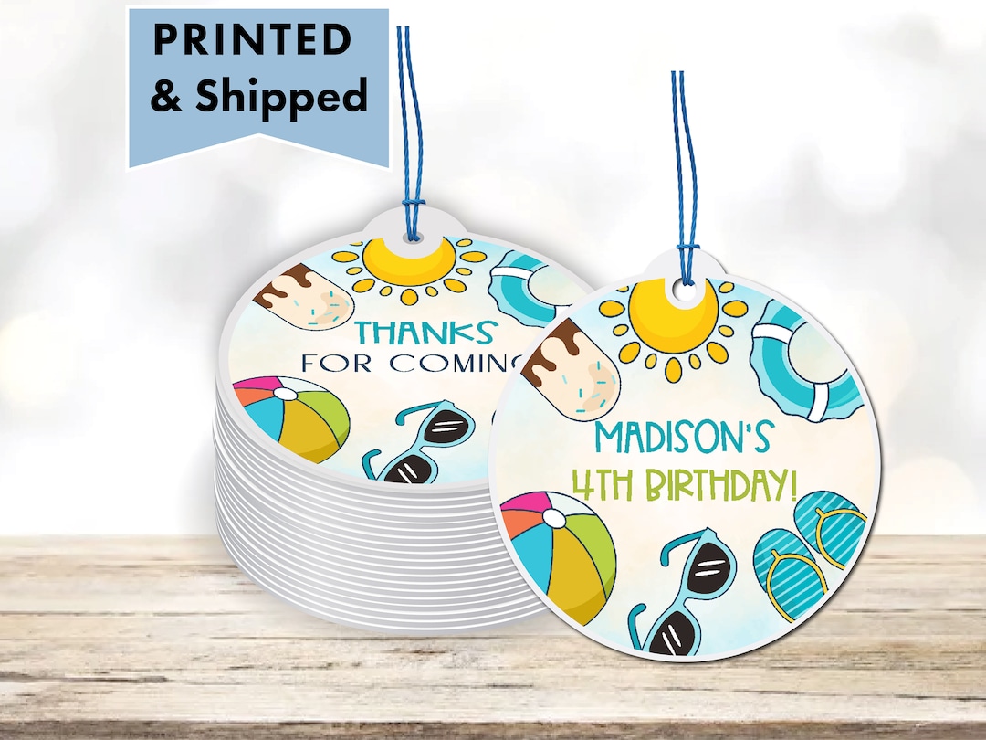 Fun in the Sun Birthday Pool Party Summer Ice Cream Pool Bash Blue Gift ...