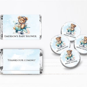 Teddy Bear Boy Airplane Flying Pilot Teddy Cute Aviation Theme PRINTED ...