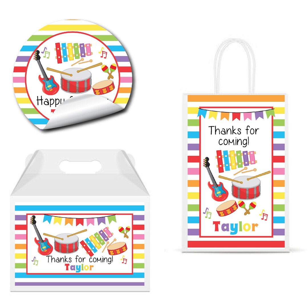 Colorful Music Instruments Bright Colorful Kids Party - PRINTED GLOSSY ...