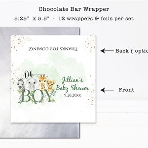 Oh Boy Safari Baby Shower, Jungle Greenery Safari Animals Watercolor ...