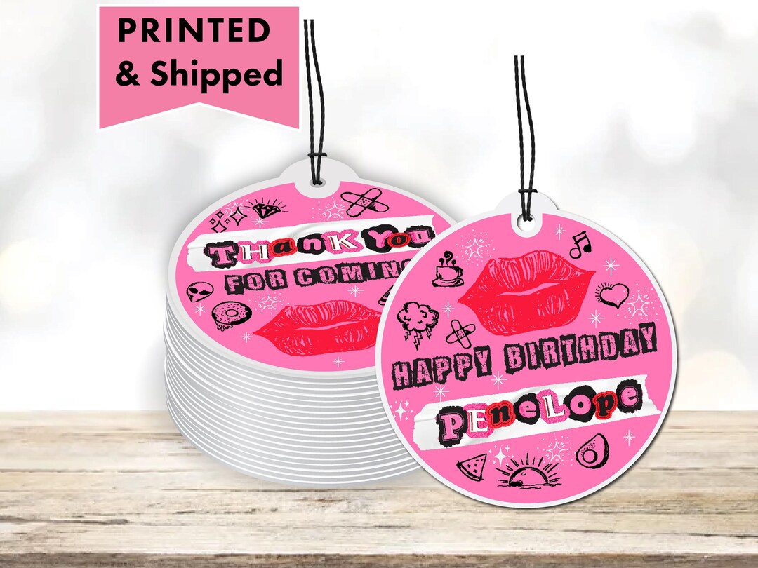 Mean Girls Night Out Losers Birthday Mean Pink Black Gift Tags for ...