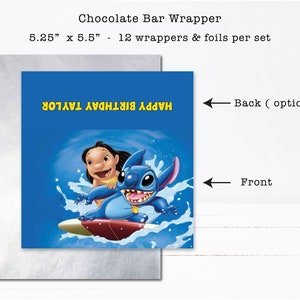 Lilo and Stitch PRINTED CANDY BAR Wrappers Chocolate Bar Kiss Stickers Labels - Etsy
