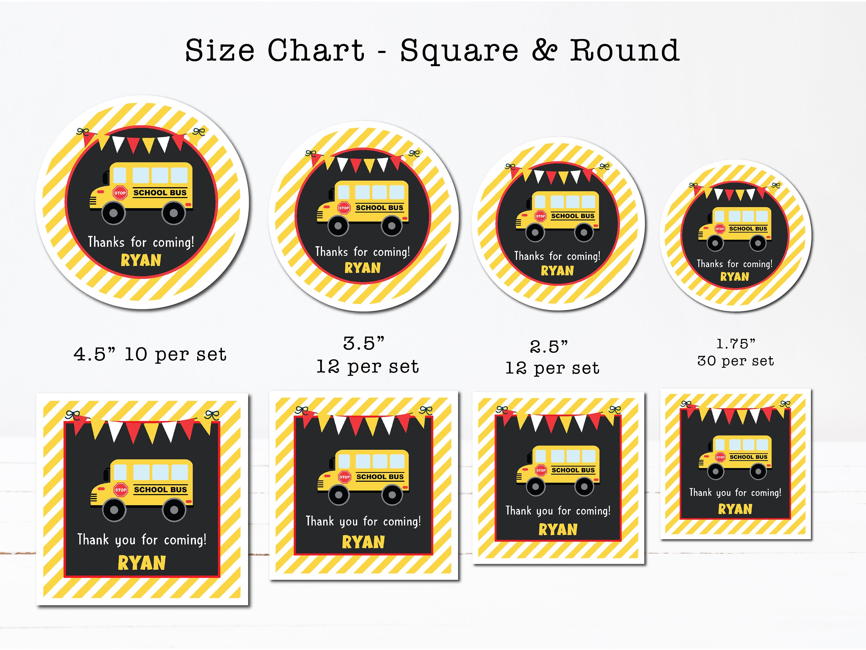 School Bus Wheels on the Bus PRINTED GLOSSY LABEL Party Favor - Etsy