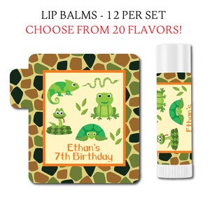 Reptile Show Lizard Snake Frog Birthday for Boys - Lip Balms Chap Stick ...