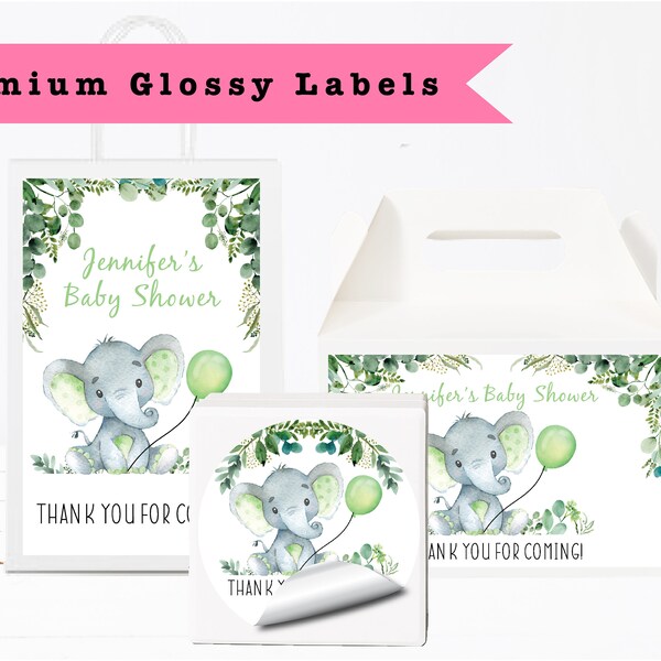 Elephant Labels - Etsy