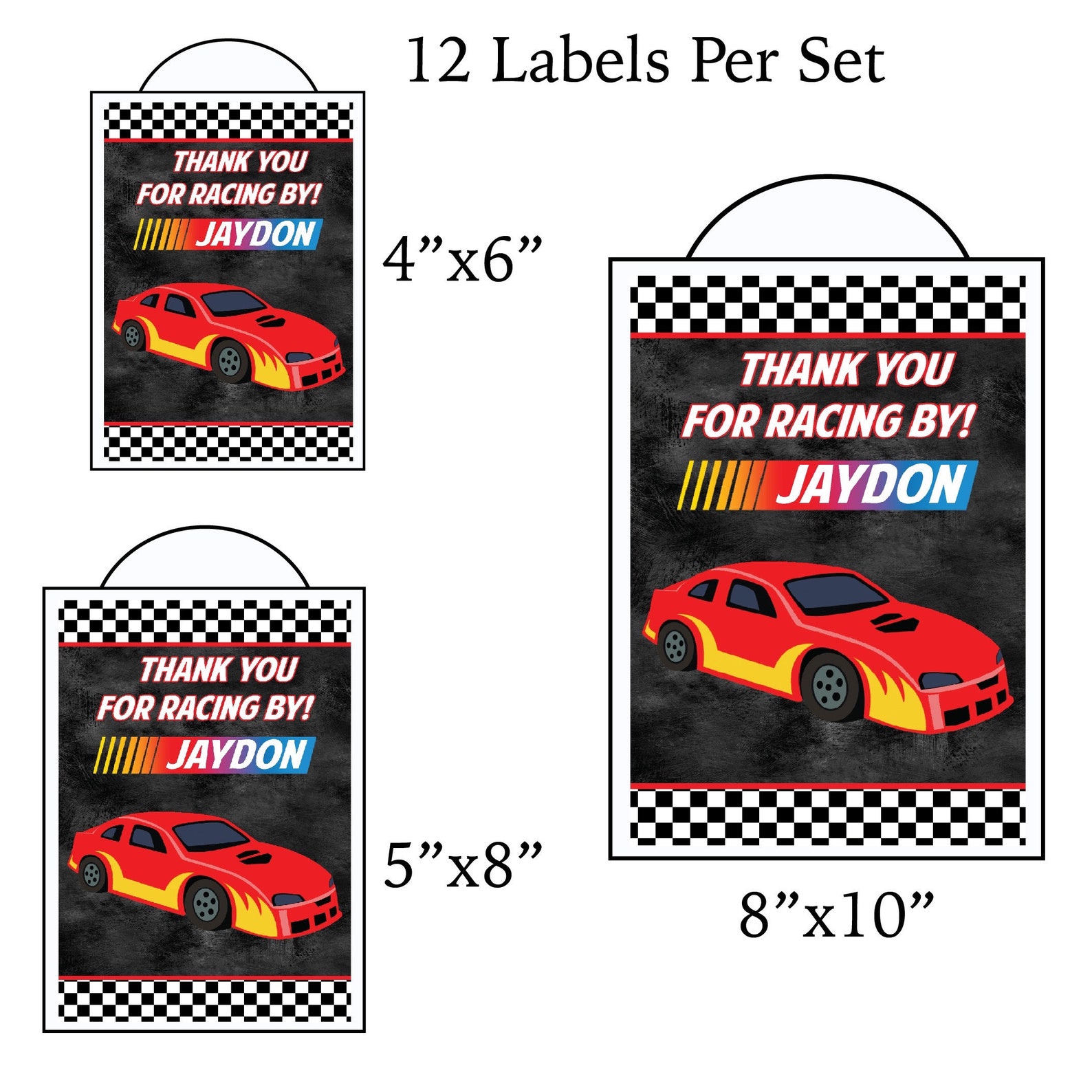 Race Car Nascar Inspired PRINTED GLOSSY LABELS for Party - Etsy