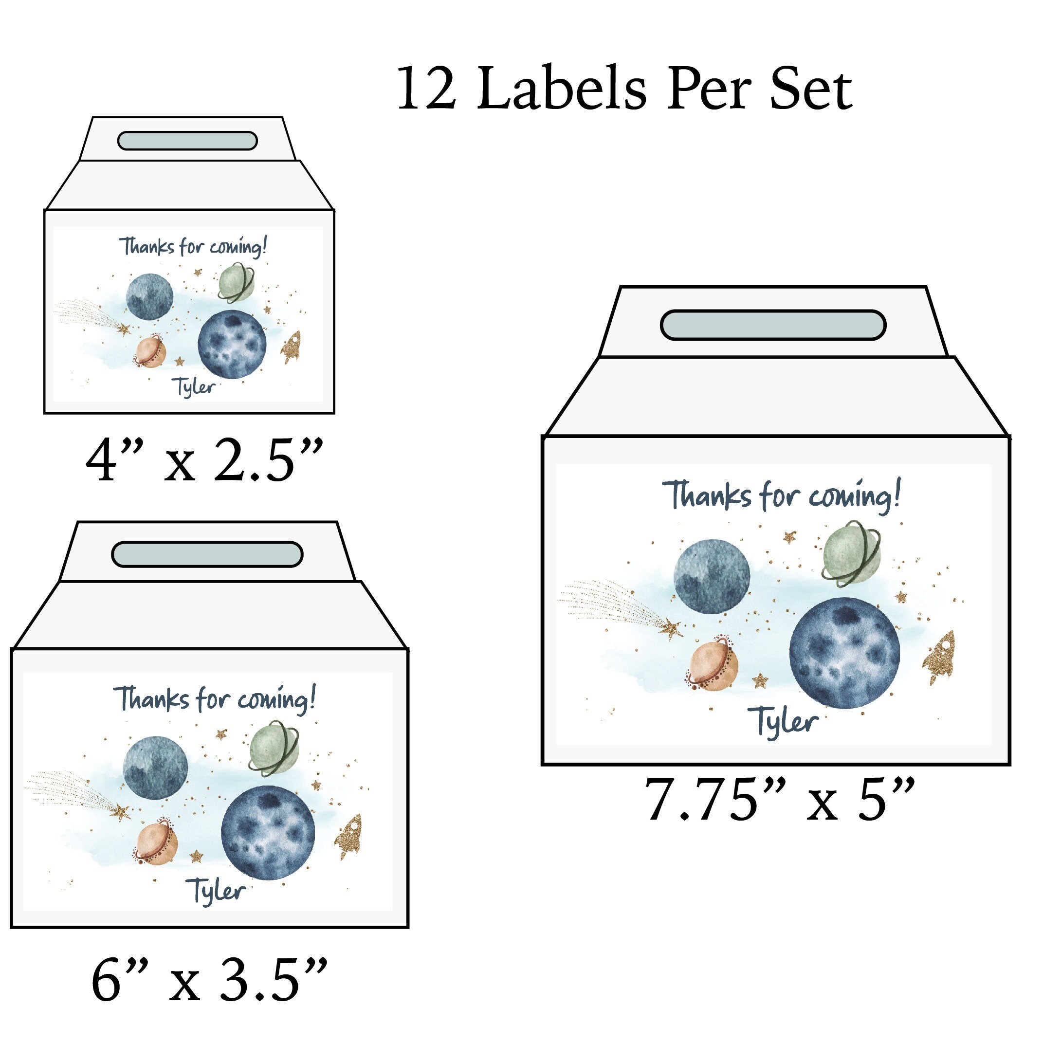 Outer Space Planets Rocket Ship Stars Gold Glitter PRINTED | Etsy