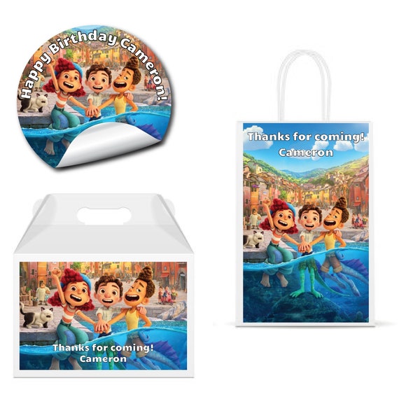 Luca PRINTED GLOSSY LABELS for Party Favor Bags Gable | Etsy