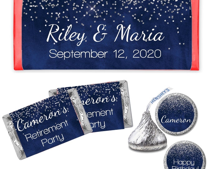 Navy Blue Gold Glitters Fancy Elegant Metallic Sparkle Luxury - Etsy