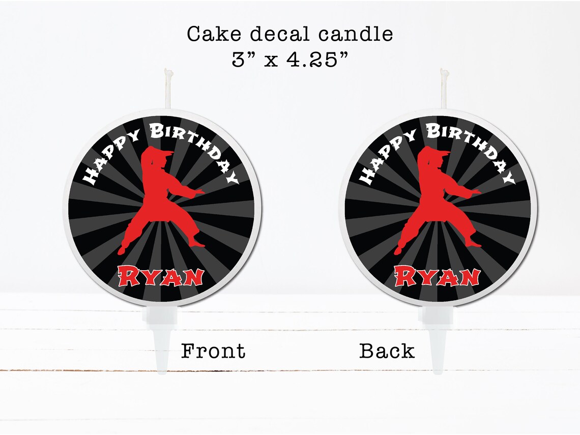 Karate Martial Arts Silhouette Judo Birthday Red Black Personalized ...