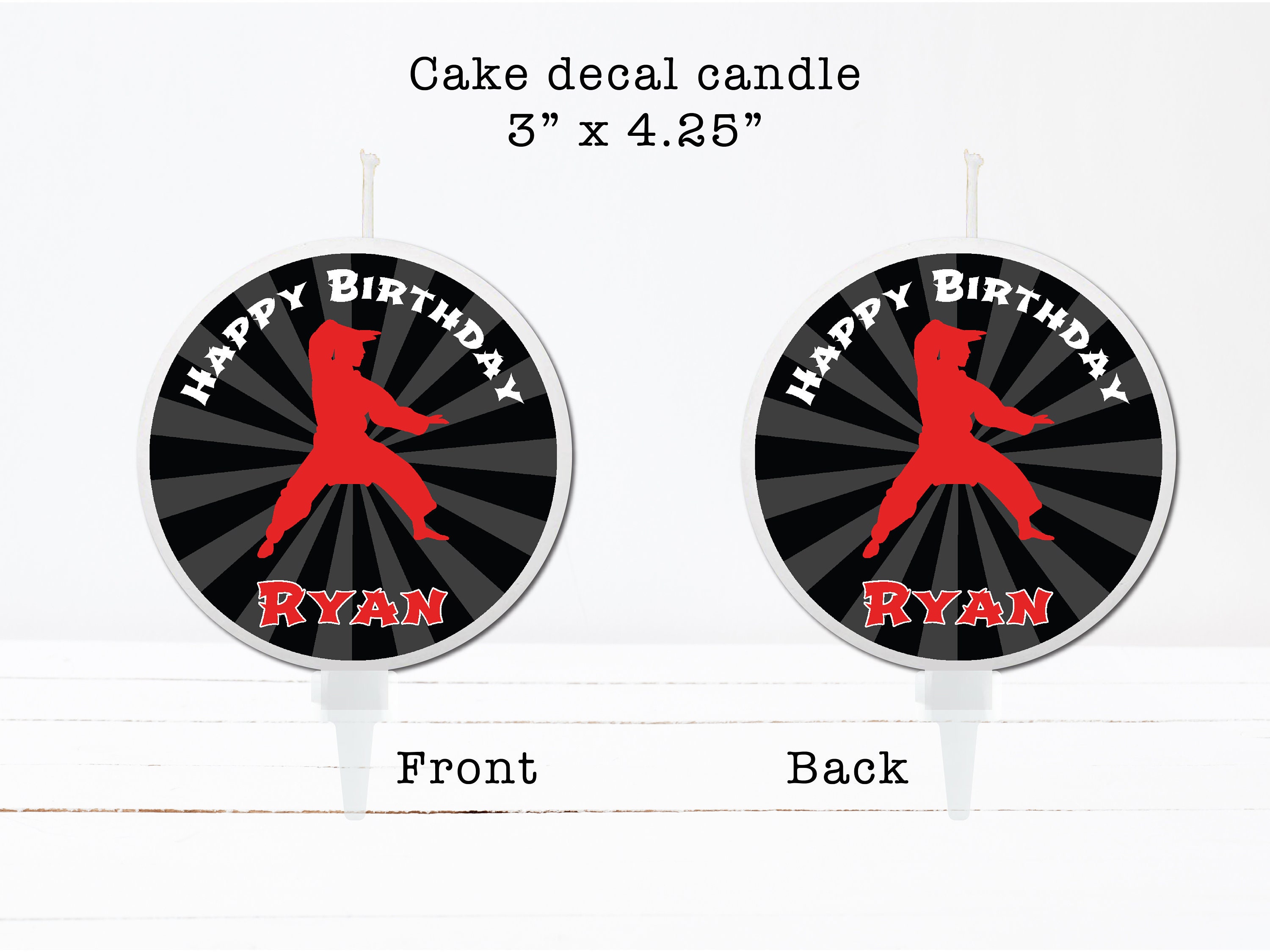 Karate Martial Arts Silhouette Judo Birthday Red Black Personalized ...