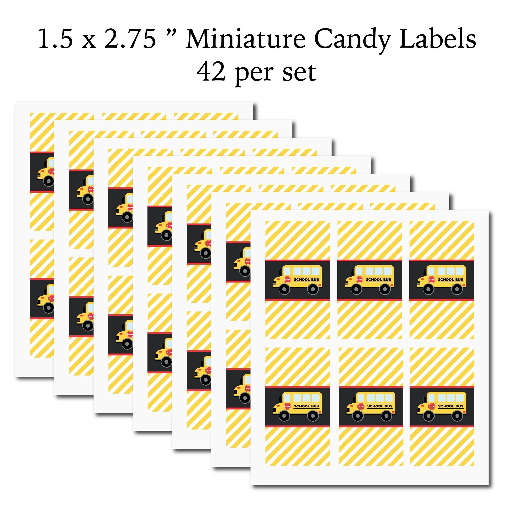 School Bus Wheels on the Bus PRINTED CANDY WRAPPERS - Etsy