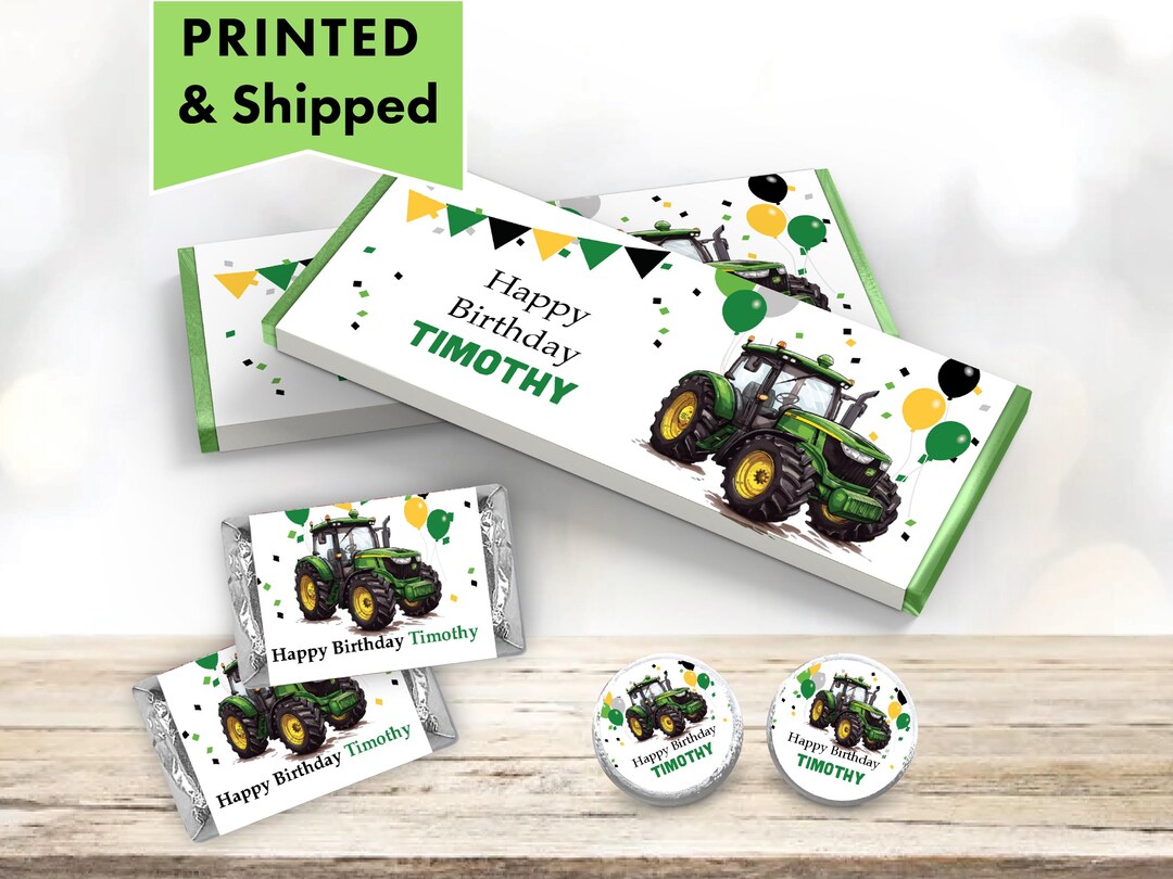Green Yellow Tractor Farm Party Decorations Watercolor Country Rustic ...