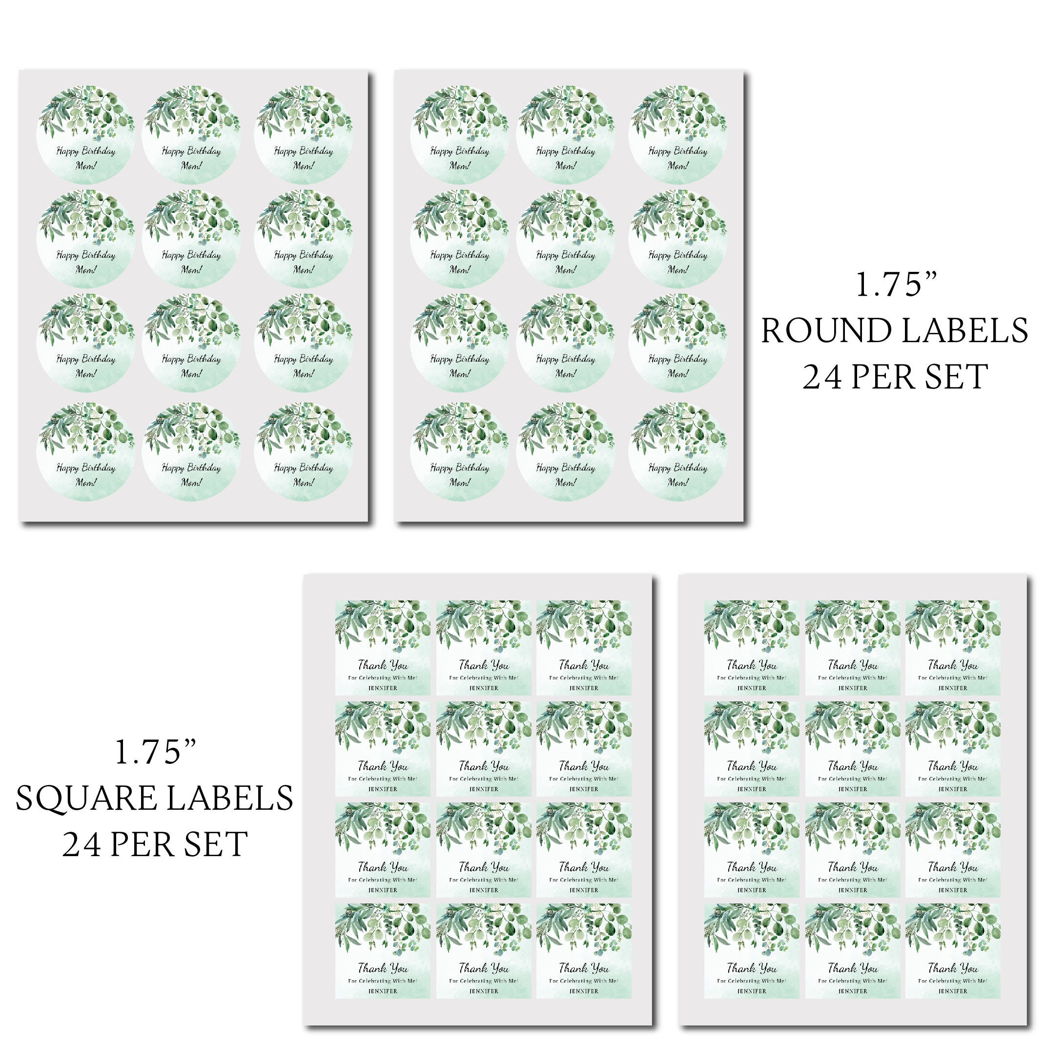 Eucalyptus Greenery Succulent Simple Elegant Watercolor | Etsy