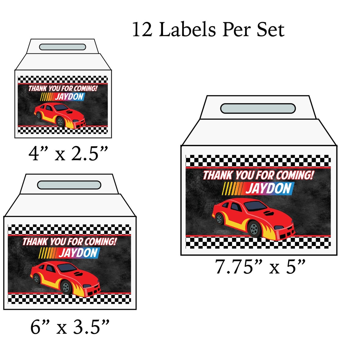 Race Car Nascar Inspired PRINTED GLOSSY LABELS for Party - Etsy