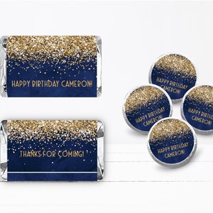 Navy Blue Gold Glitters Fancy Elegant Metallic Sparkle Luxury - Etsy