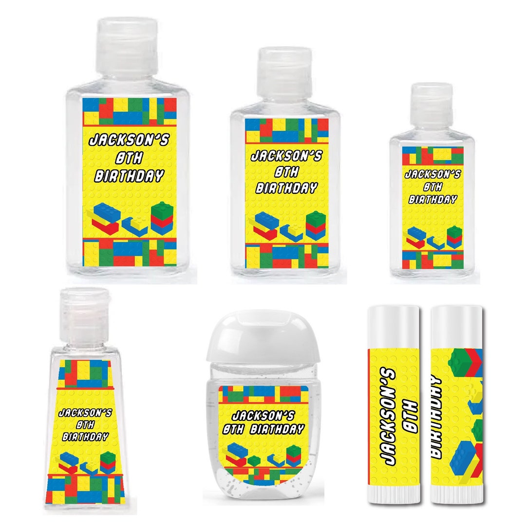 Colorful Bricks Building Blocks PRINTED GLOSSY LABELS for - Etsy