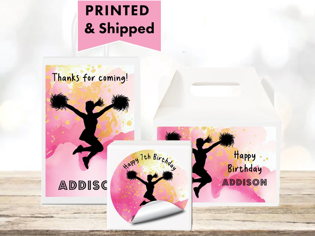 Cheerleading Pink Gold Black Cheer Birthday Bright Iridescent ...