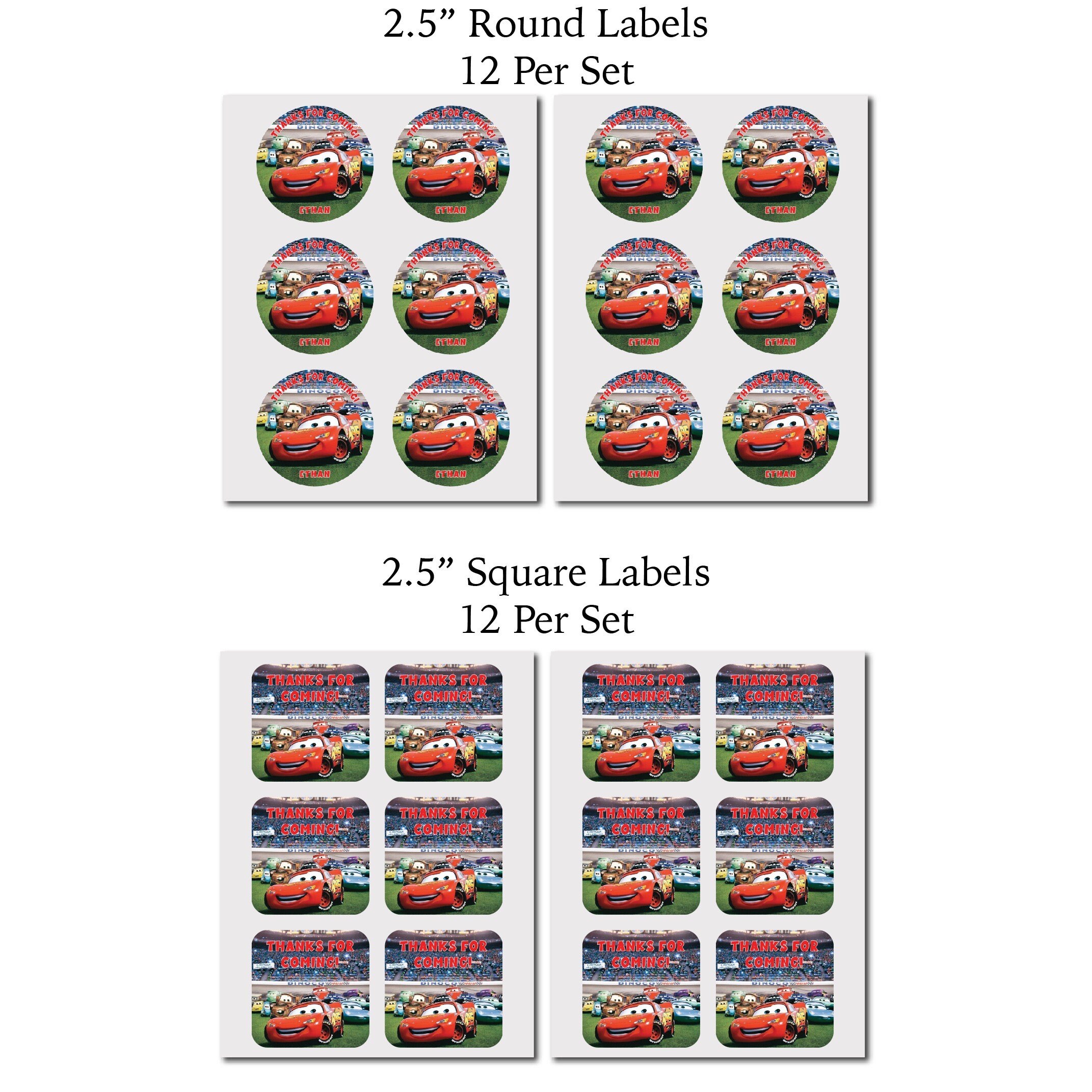 Cars Lightning Mcqueen PRINTED GLOSSY LABELS for Party - Etsy