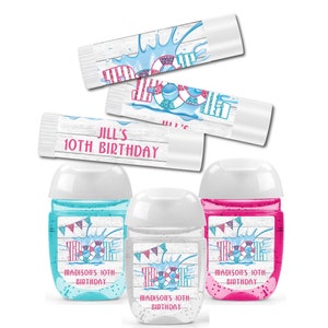 Cool Glitter Shine Pool Party Swimming White Wood Rustic Lip Balms Chap ...