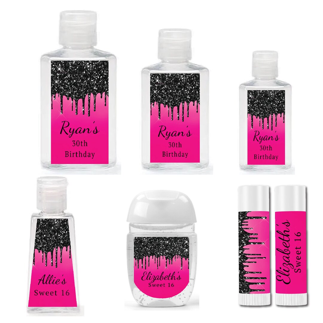 Hot Pink Black Dripping Glitters Metallic Sparkle Luxury Any Age ...