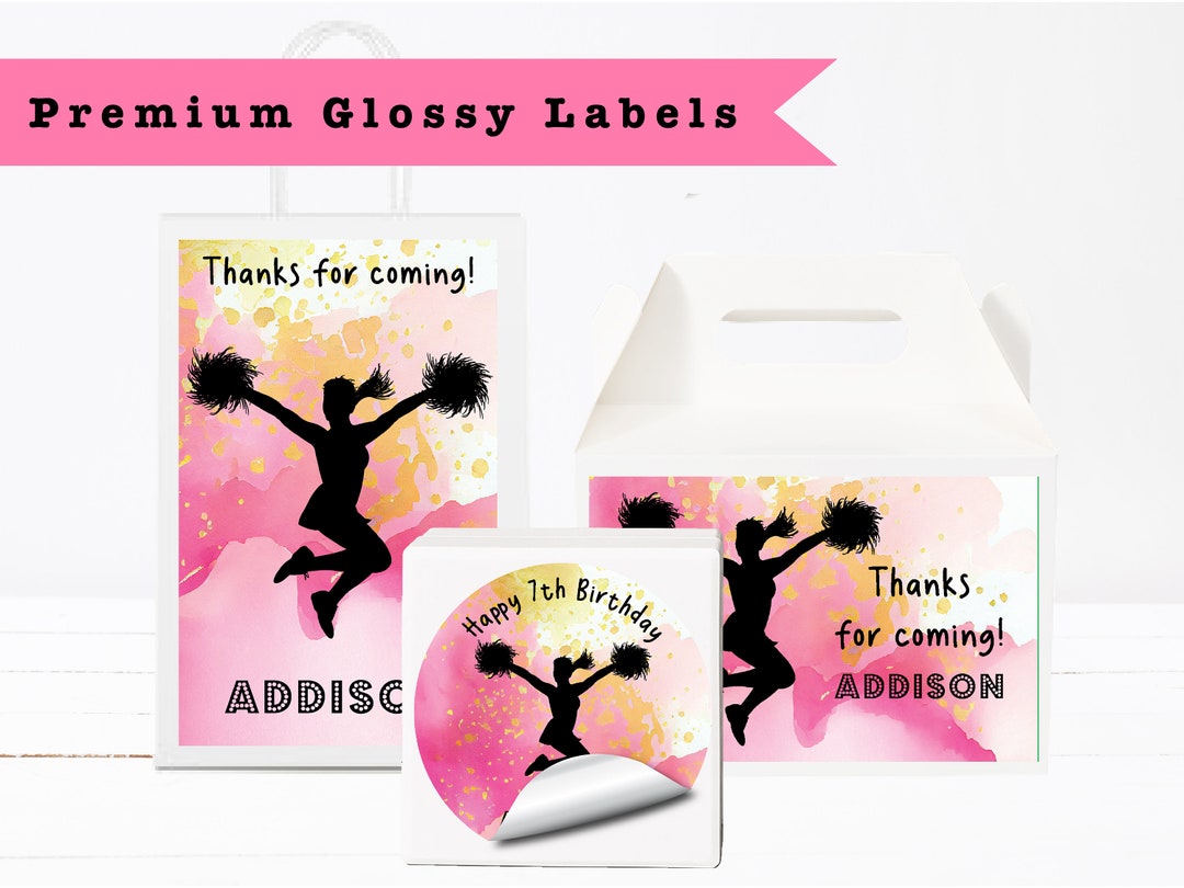 Cheerleading Pink Gold Black Cheer Birthday Bright Iridescent ...