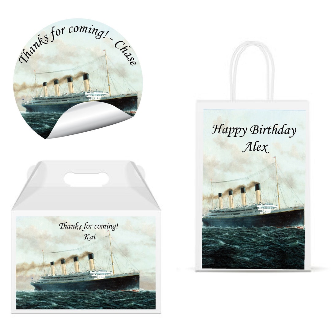 Titanic Ship PRINTED GLOSSY LABELS for Party Favor Bags - Etsy