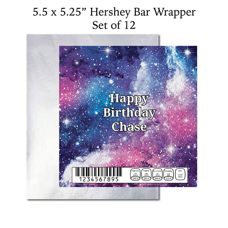 Galaxy Stars Out of this world Space PRINTED CANDY WRAPPERS | Etsy