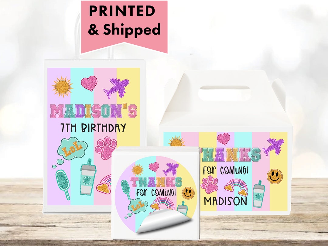 Varsity Patch Party Faux Embroidery Chenille Letters Gold Pastel Glossy ...