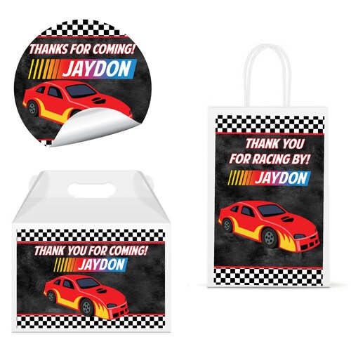 Race Car Nascar Inspired PRINTED GLOSSY LABELS for Party - Etsy