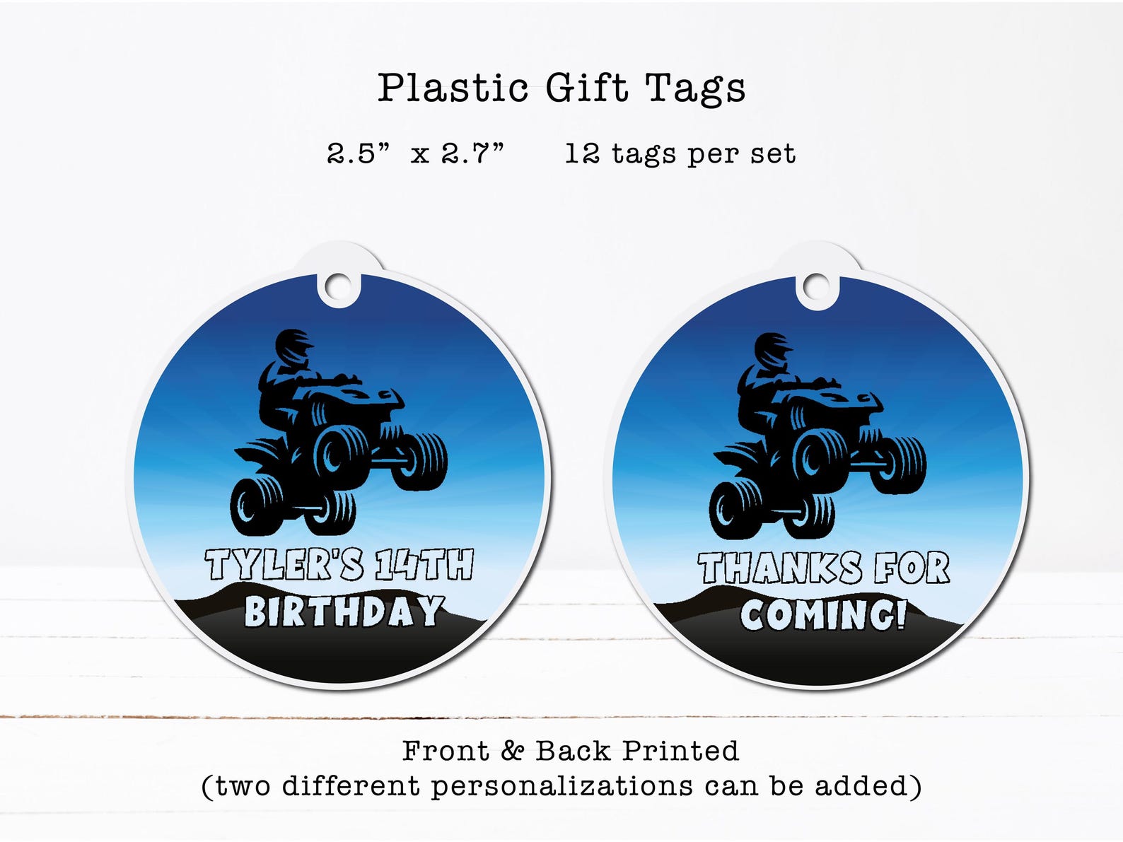 ATV Four Wheeler Monster Quad Extreme Racing 4x4 PRINTED GIFT Tags ...