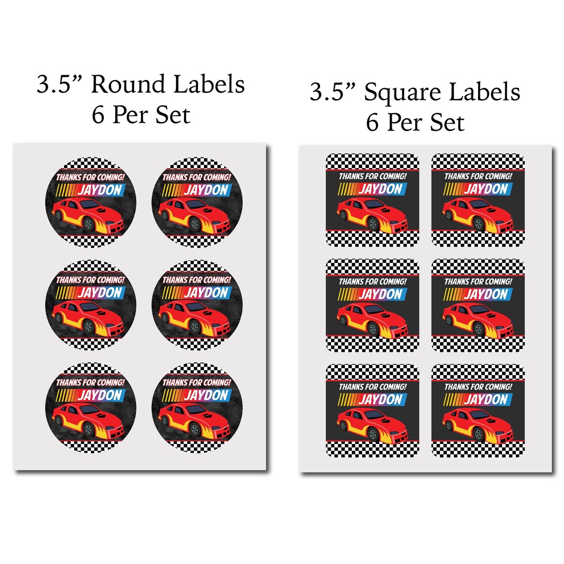 Race Car Nascar Inspired PRINTED GLOSSY LABELS for Party - Etsy