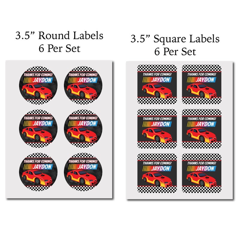 Race Car Nascar Inspired PRINTED GLOSSY LABELS for Party - Etsy