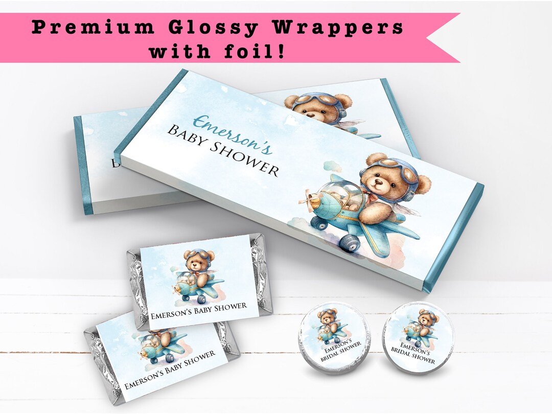 Teddy Bear Boy Airplane Flying Pilot Teddy Cute Aviation Theme PRINTED ...