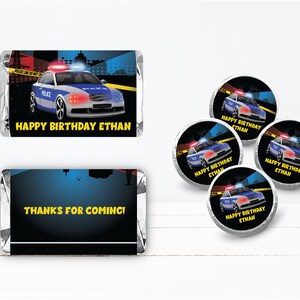 Police Car Law Enforcement Fighting Crime - PRINTED CANDY WRAPPERS ...