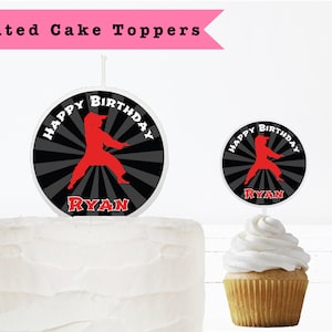 Karate Martial Arts Silhouette Judo Birthday Red Black Personalized ...