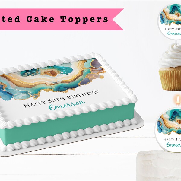 Geode Cake Topper - Etsy