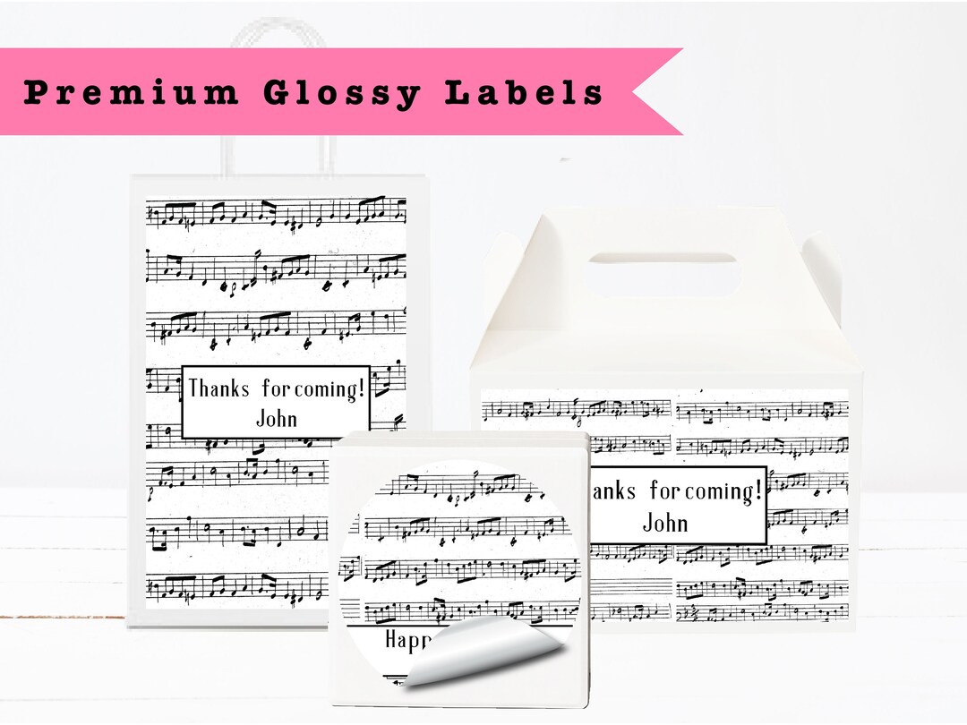 Music Notes Elegant Black White Musical Retirement Birthday Wedding ...