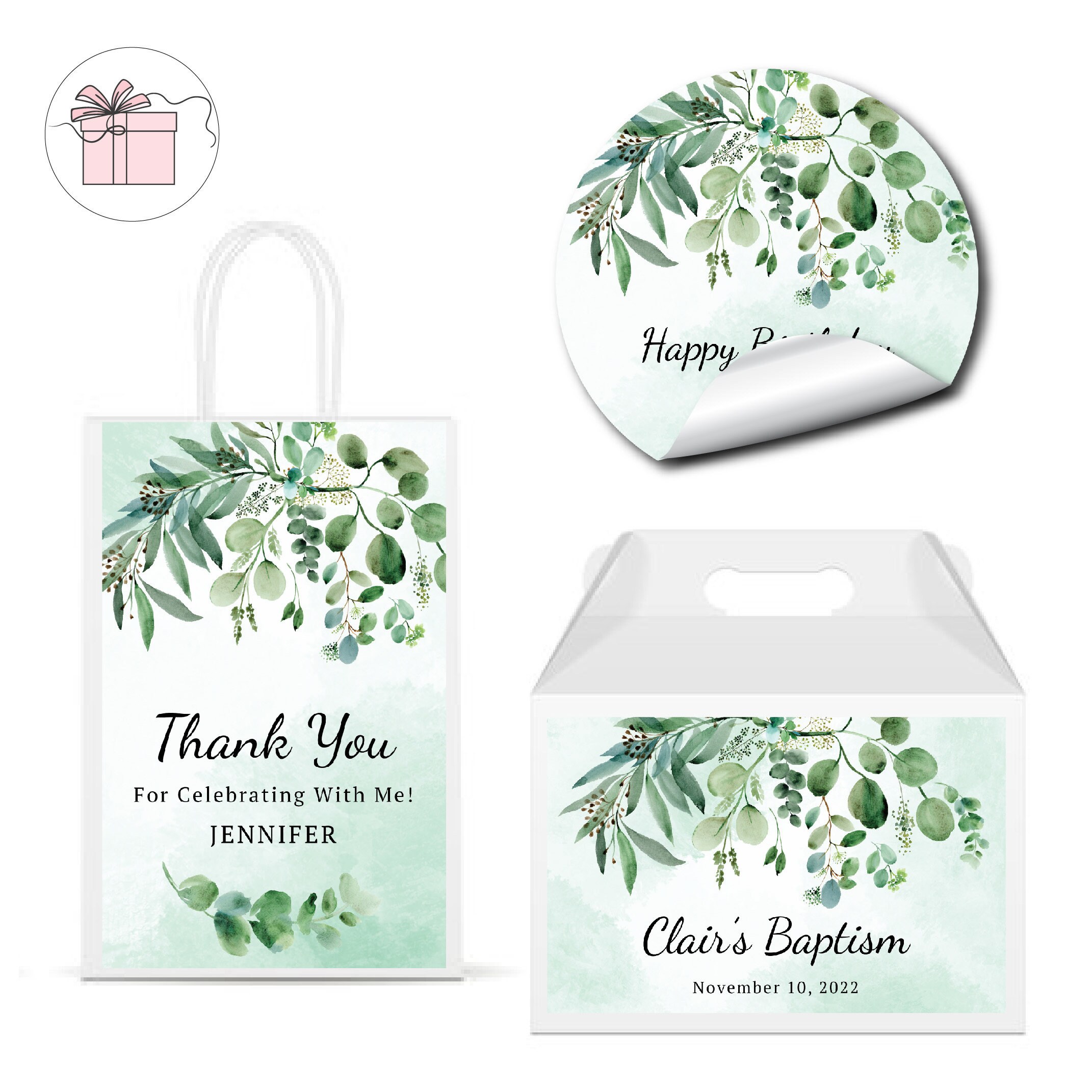 Eucalyptus Greenery Succulent Simple Elegant Watercolor | Etsy