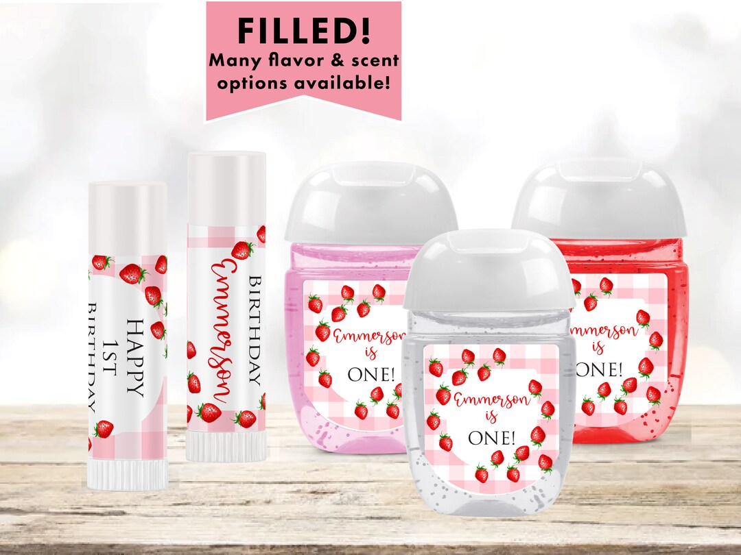 Strawberry Berry Sweet First Baby Shower Pink Gingham Summer - Filled ...