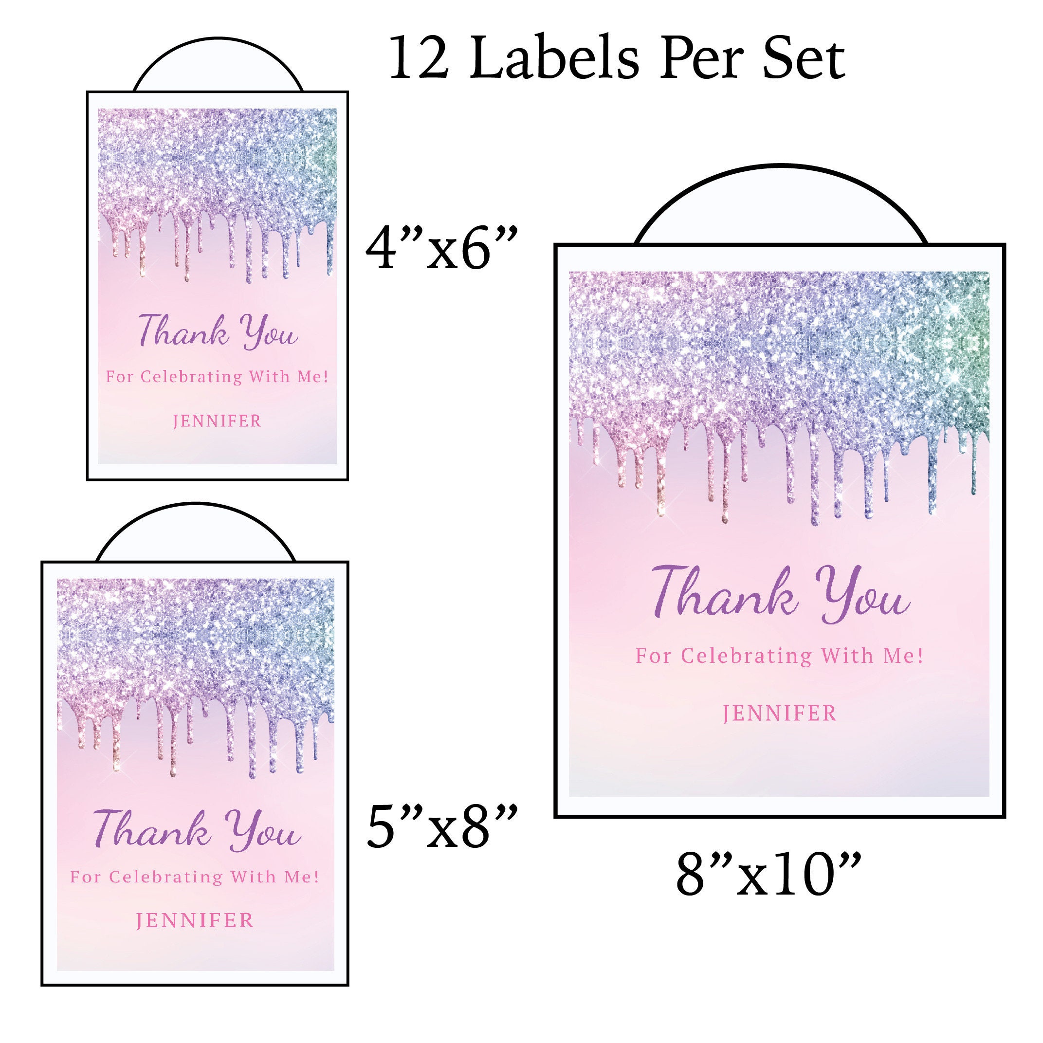 Pastel Rainbow Dripping Glitters Metallic Sparkle Luxury | Etsy