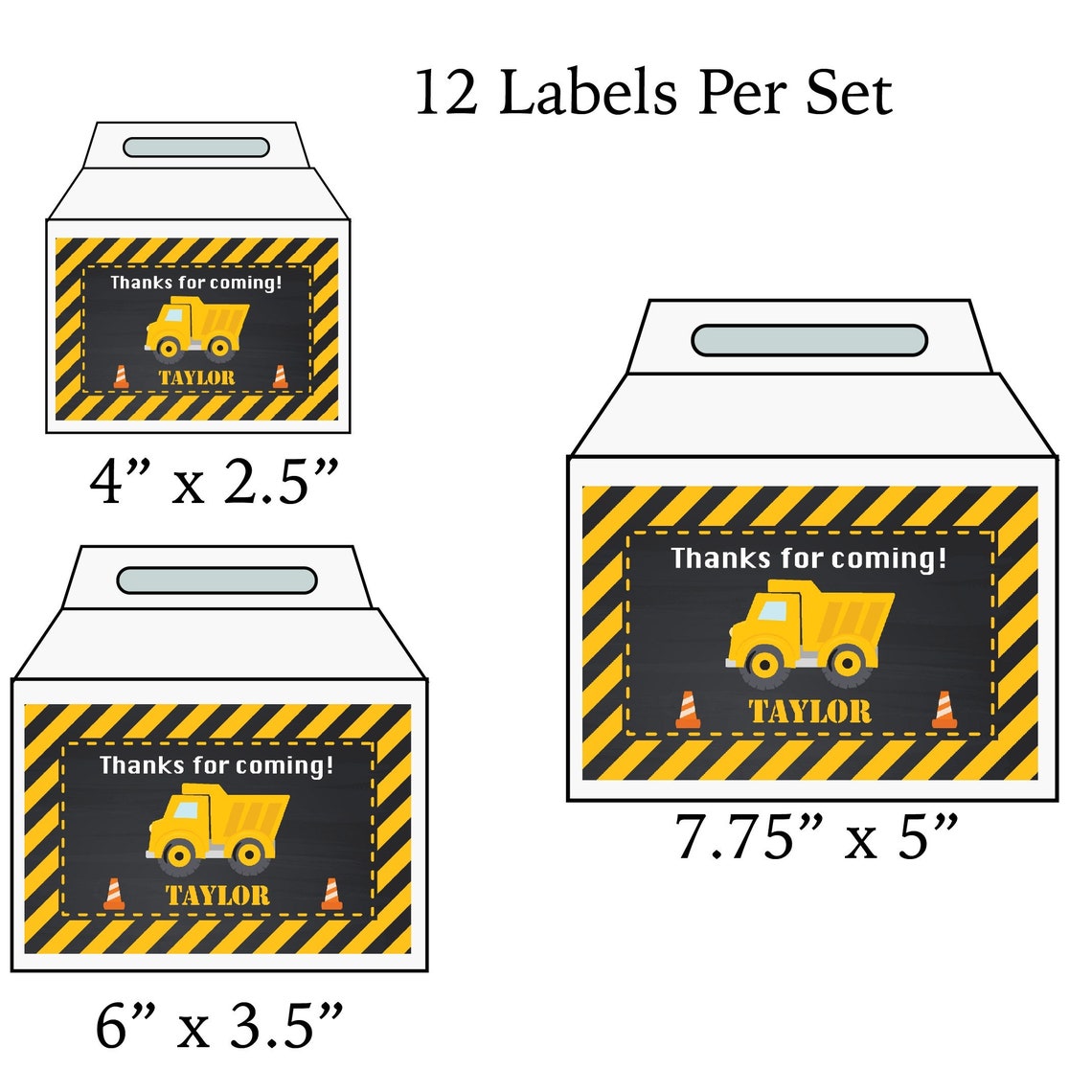 Dump Truck Under Construction Zone PRINTED GLOSSY LABELS | Etsy