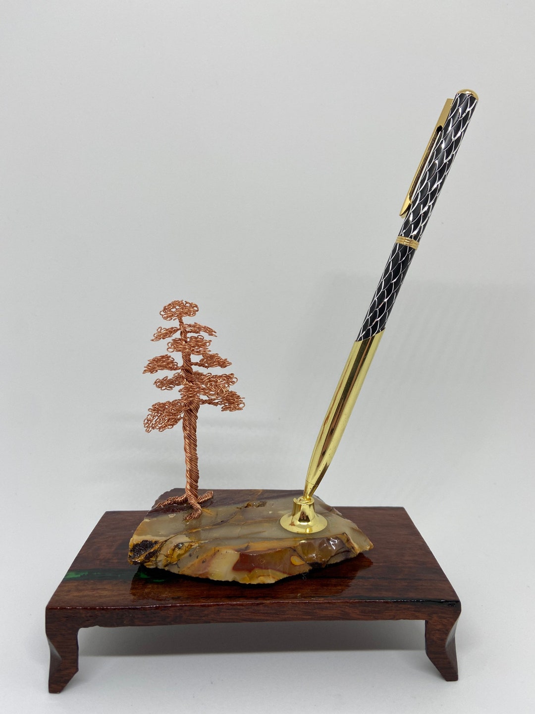 Beautiful Upright Copper Bonsai Pen Holder on a Lovely Piece of ...