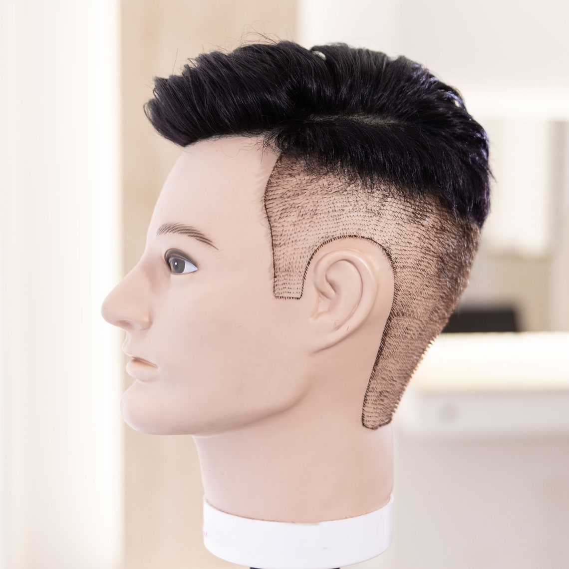Haarsystem Toupet UNDERCUT für Männer - Neu - vom Friseur zugeschnitten ...