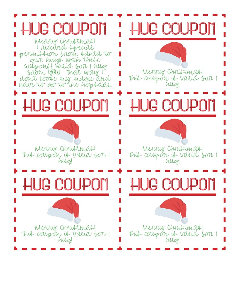 HUG COUPONS for Elf on the Shelf Digital Download - Etsy