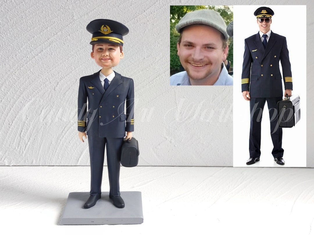 Pilot Desk Decor, Pilot Bobble Head Custom, Pilot Gifts for Men, Female ...