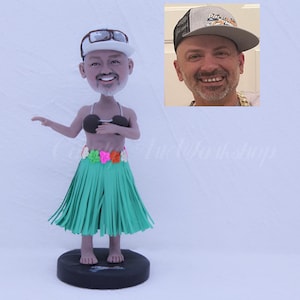 Custom Hula Man Hawaii Bobblehead for Car, Personalized Dashboard ...